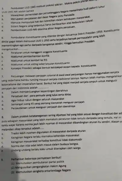 Pembukaan Uud 1945 Memuat Pokok2 Pikiran Makna Pokok Pikiran Uud 1945 Nri Adalah Bahwa A